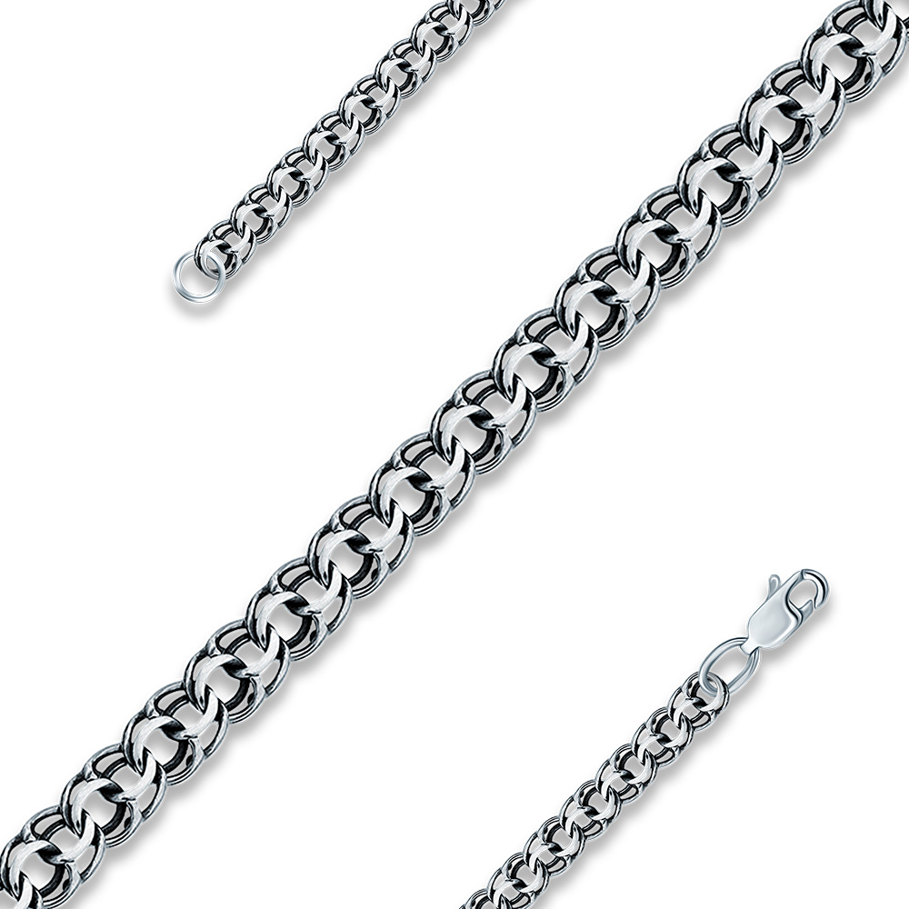 Серебряная цепь МОСКОВСКИЙ ЦЕПЕВЯЗАЛЬНЫЙ ЗАВОД Ср925Ч-107104545: белое ...