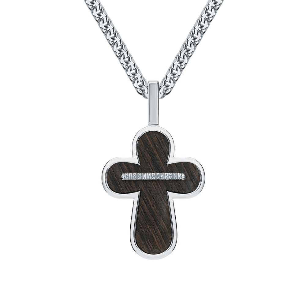 Серебряный крест-подвеска с пластиками МОСКОВСКИЙ ЦЕПЕВЯЗАЛЬНЫЙ ЗАВОД ...