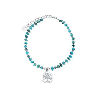 Серебряный браслет с бирюзой SUNLIGHT S41125-B9W-01: белое серебро 925 ...