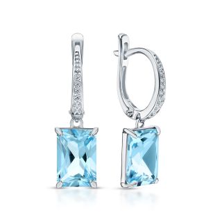 Золотые серьги с бриллиантами природными и топазами природными АКАДЕМИЯ ...