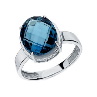 Золотое кольцо с бриллиантами природными и топазами природными АКАДЕМИЯ ...